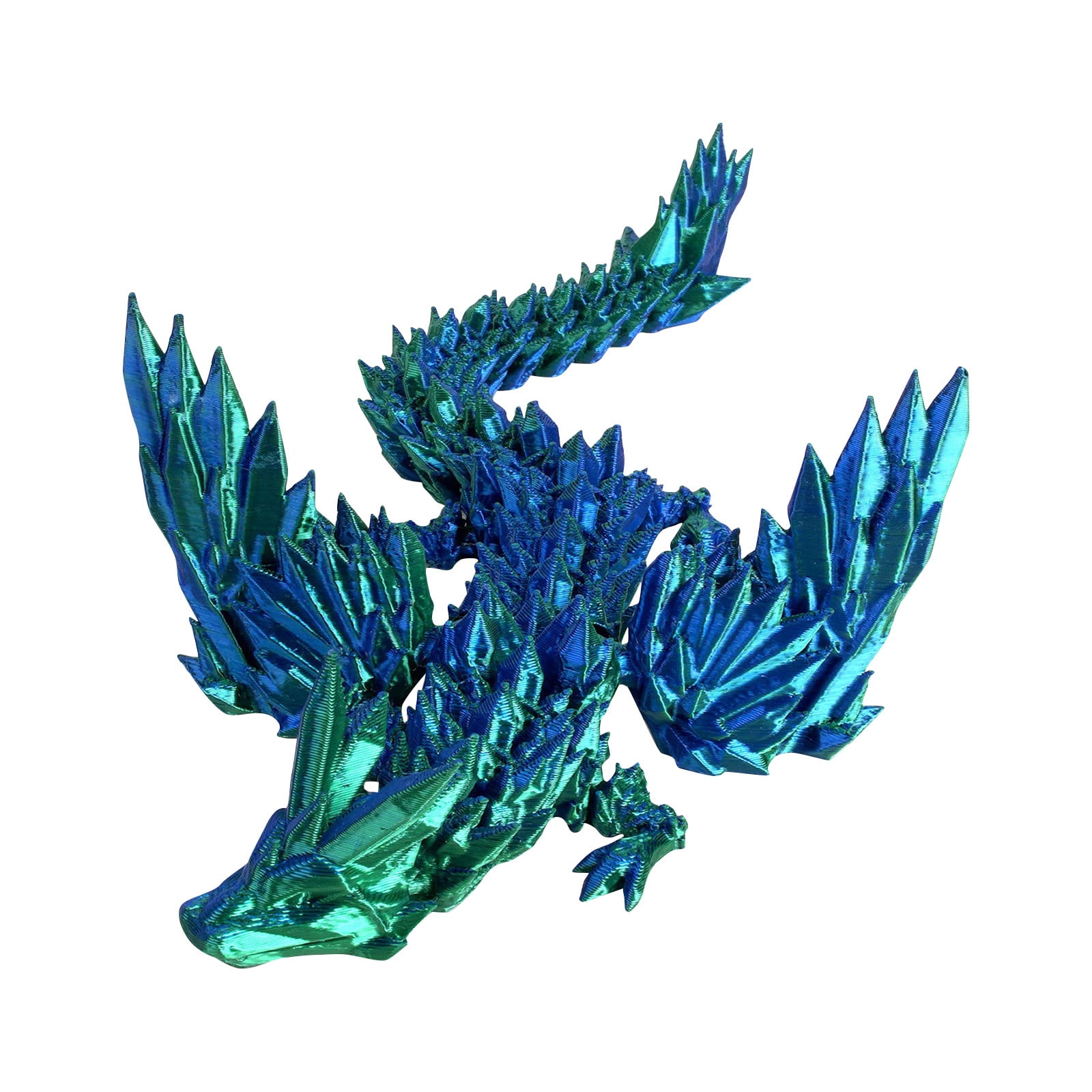 18 Inch 3D Printed Large Dragon, Retractable Crystal Flying Dragon Toy ...