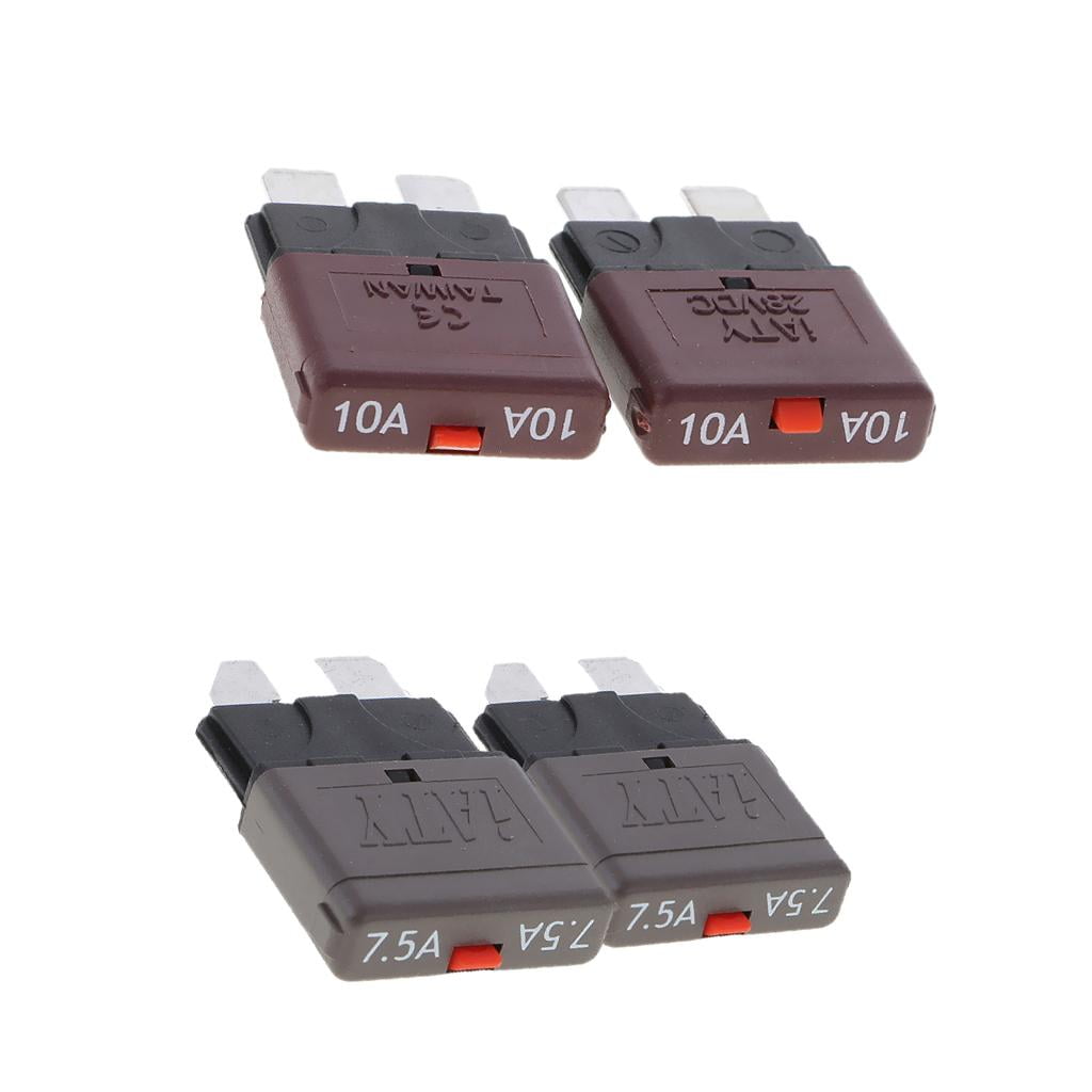 4 Pieces DC 28V 10A+7. Resettable Circuit Breaker Blade Mini Fuses ...