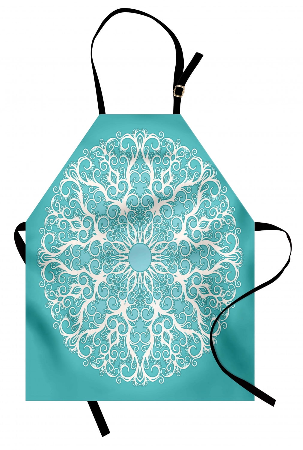 Turquoise Apron Round Curving Tree Branches Pattern Infinite Circle ...