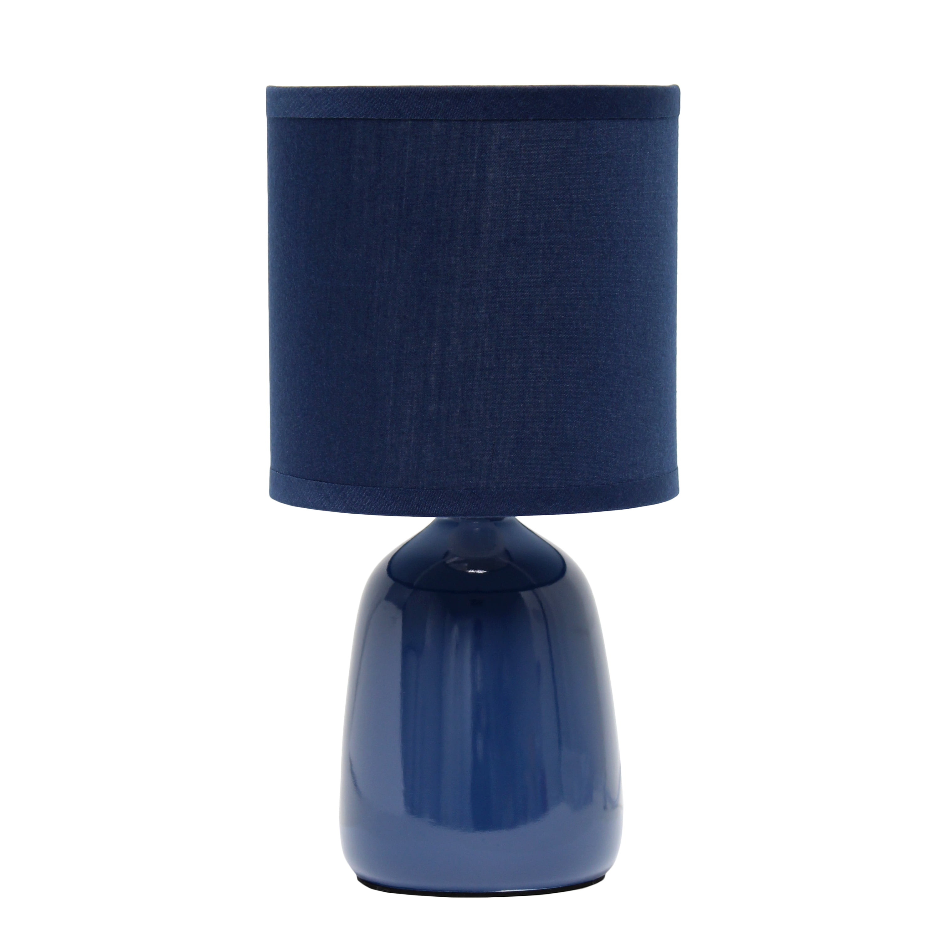Simple Designs 10.04" Tall Ceramic Thimble Base Table Lamp with ...