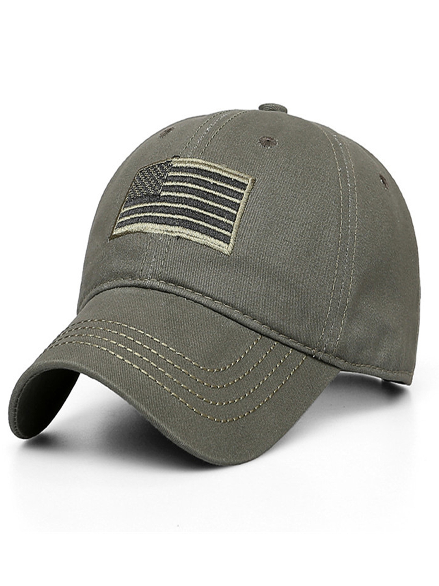 FOCUSNORM Men Camouflage American Flag Patch Embroidered Curved ...