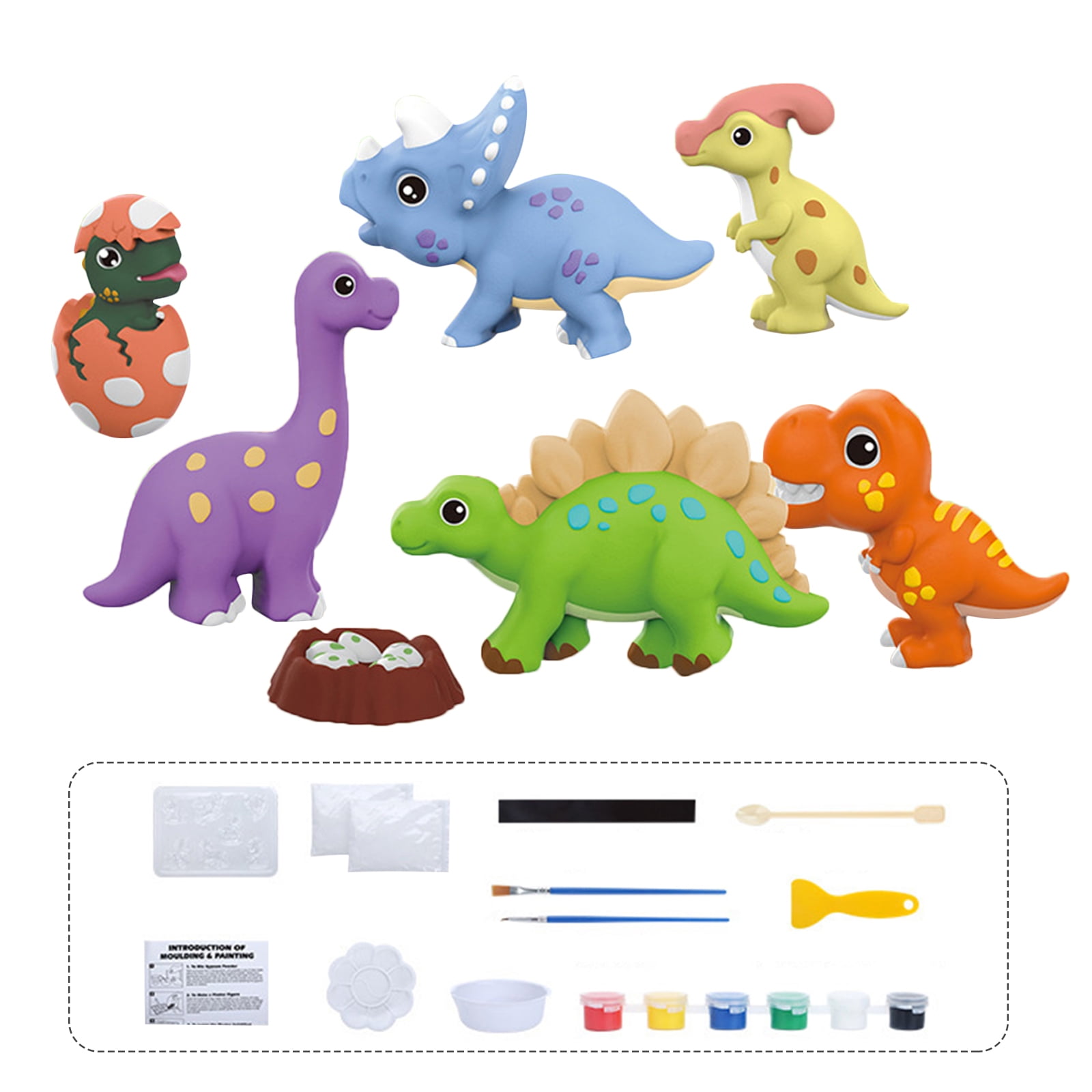[Serie de dinosaurios] Pintura de yeso para niños modelo tridimensional ...