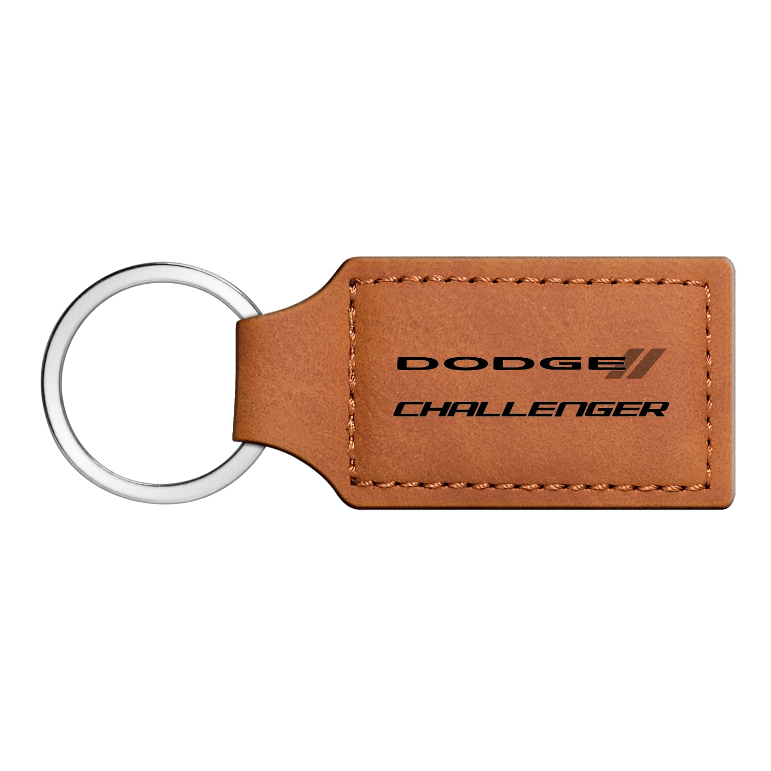 Dodge Challenger Rectangular Brown Leather Key Chain - Walmart.com