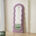 "VLUSH Wavy Full Length Body Mirror, 63""x24"", Freestanding/Wall ...