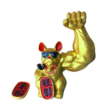 Chinese Lucky Cat Figurine Feng Shui Fortune Welcoming Cat Statue Door ...