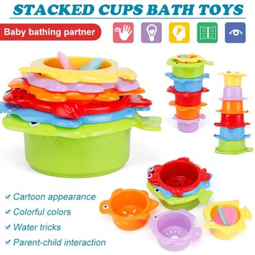 Boon Fleet Colorful Stacking Boats Bath Toys For Toddlers With Drain Holes, 5 Pack - Walmart.com