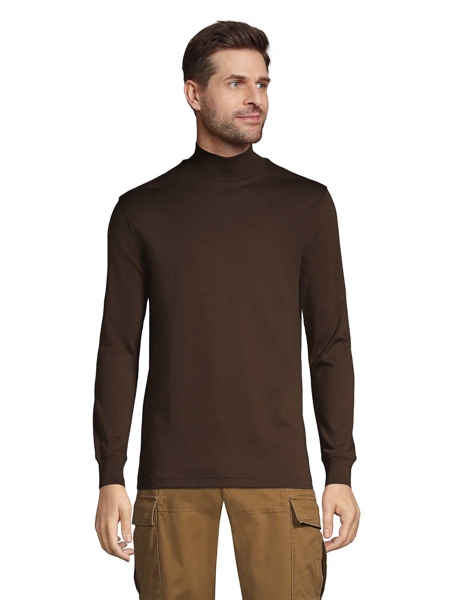 Lands End Mens Super Soft Supima Mock Turtleneck