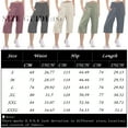 Dengdeng Womens Capris Casual Summer Linen High Waisted Capri Pants