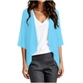 Brqkzdu Lightweight Kimonos for Women 3/4 Sleeve Open Front Draped ...