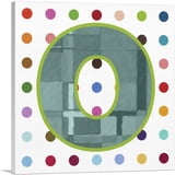 ARTCANVAS Fun Polka Dots Letter O Canvas Art Print - Size: 18" x 18" (0 ...