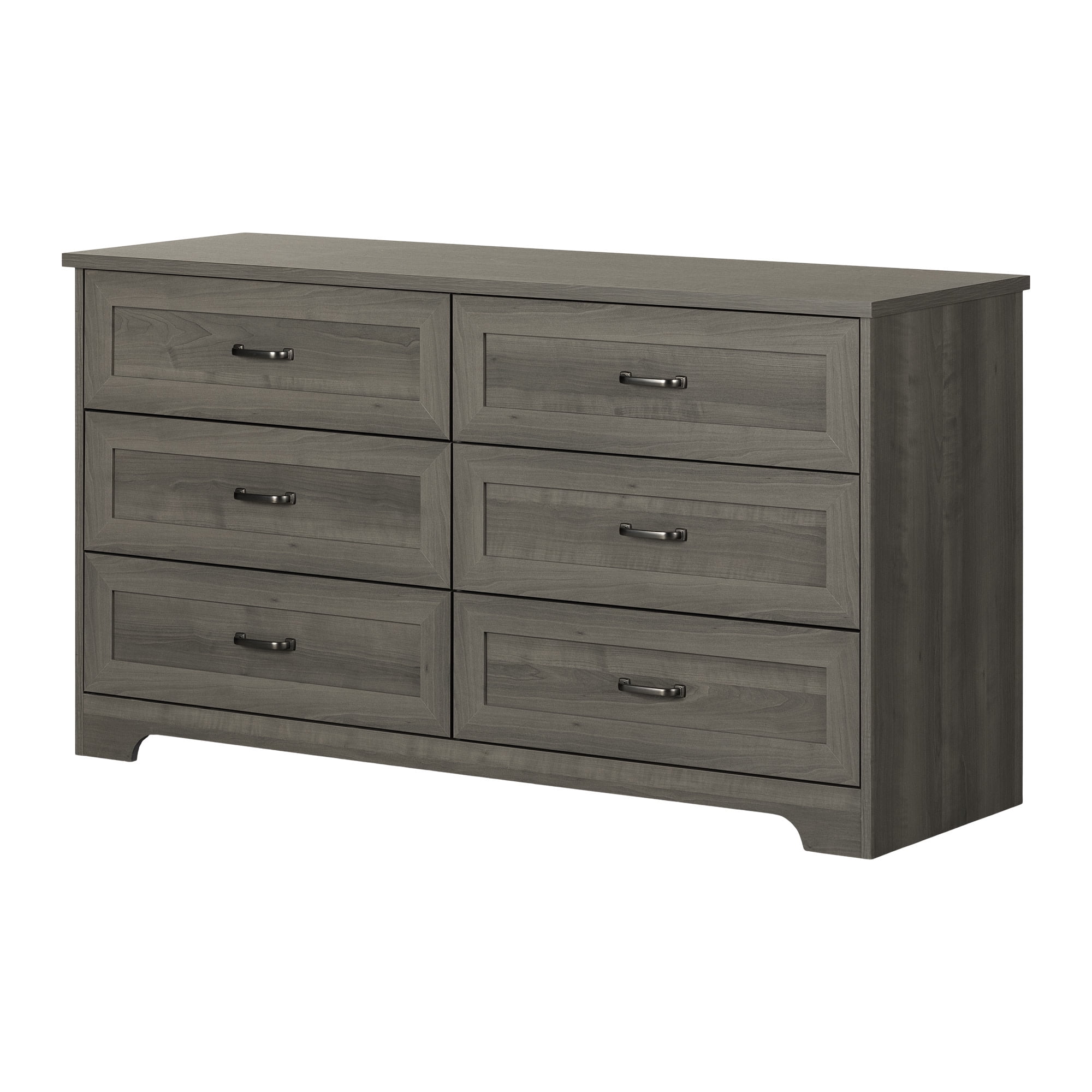 South Shore Prairie, Farmhouse 6-Drawer Double Dresser, Gray Maple ...