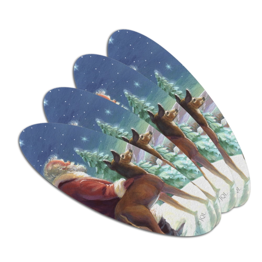 Christmas Holiday Silent Night Santa Claus Double-Sided Oval Nail File ...