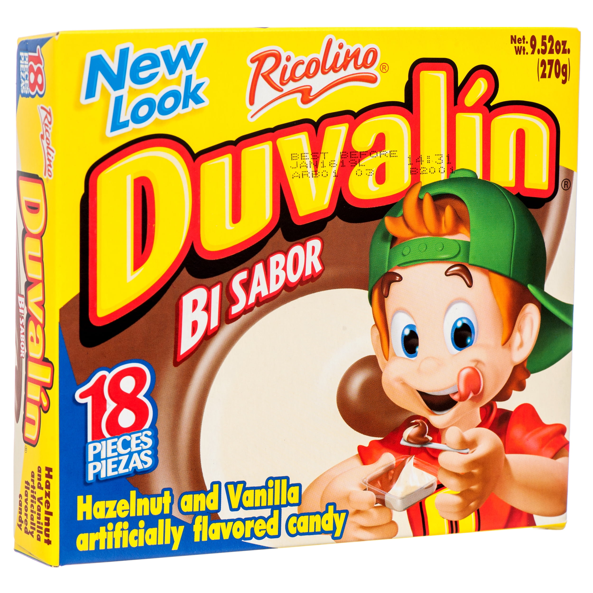 Ricolino Duvalin Hazelnut & Vanilla Creamy Mexican Candy 9.5 oz. (18 x ...