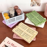 URTERYSER Plastic Baskets Foldable Desk Crates Storage Box Stackable ...