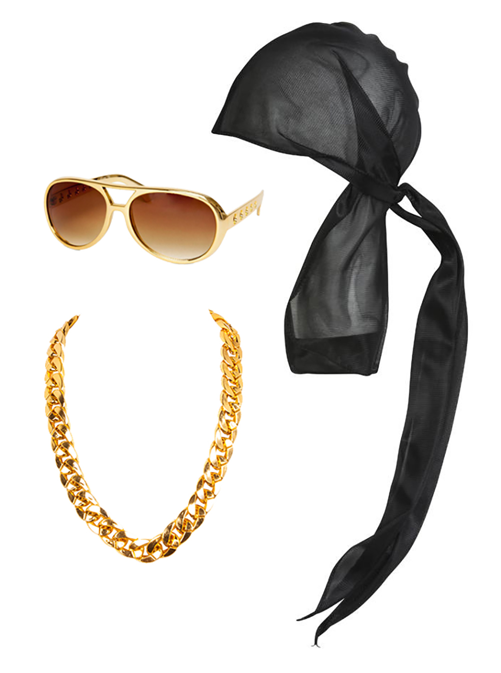 Money Maker OG Rap Icon Hip-Hop Kit - Do-rag + Aviators + Gold Chain ...