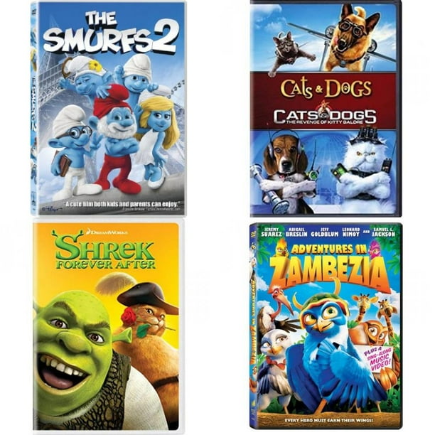Children's 4 Pack DVD Bundle: The Smurfs 2, Cats & Dogs/Cats & Dogs ...