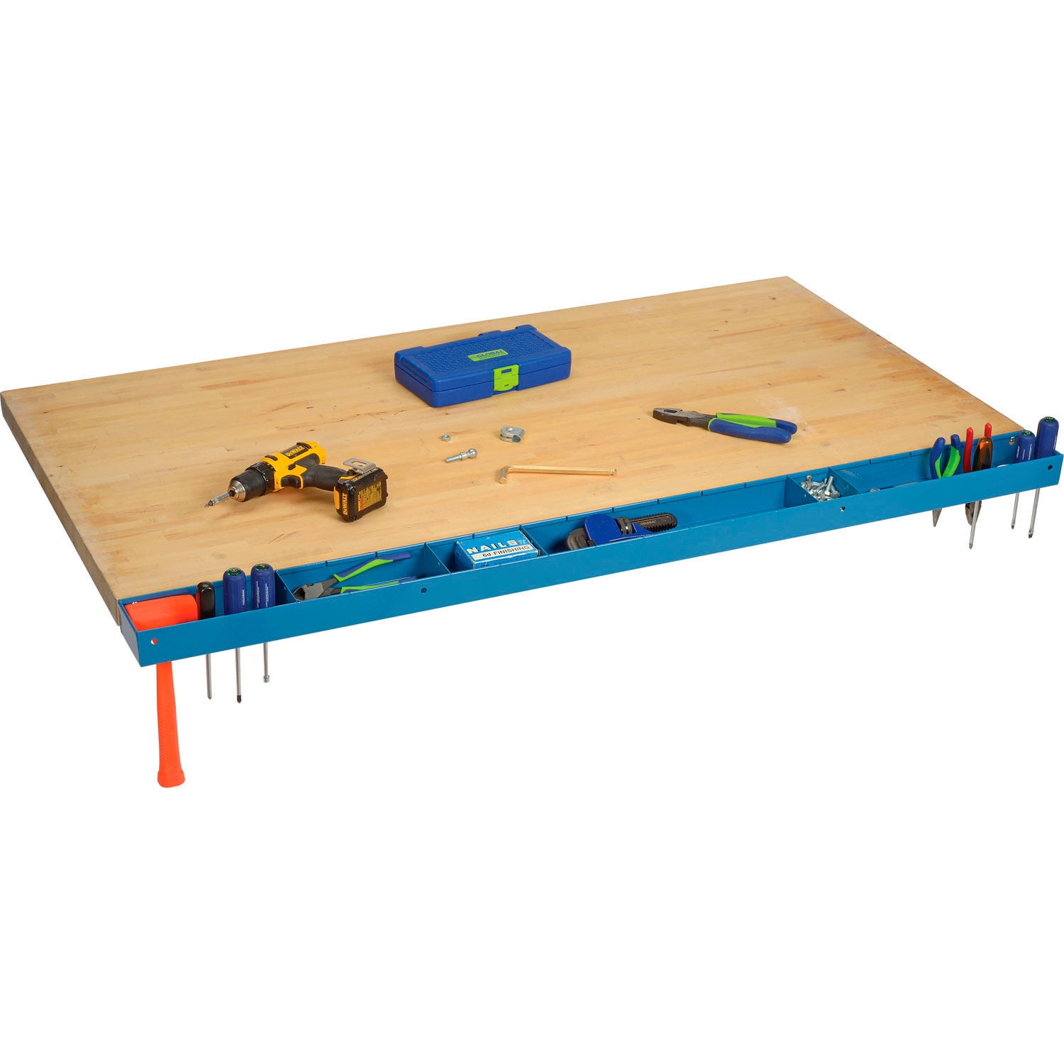Global Industrial 60"W Workbench Tool Organizer and Sorting Tray, Blue ...