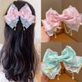 Beautiful Floral Hairpin with Silk Lace and Bead Feminine Casual or ...