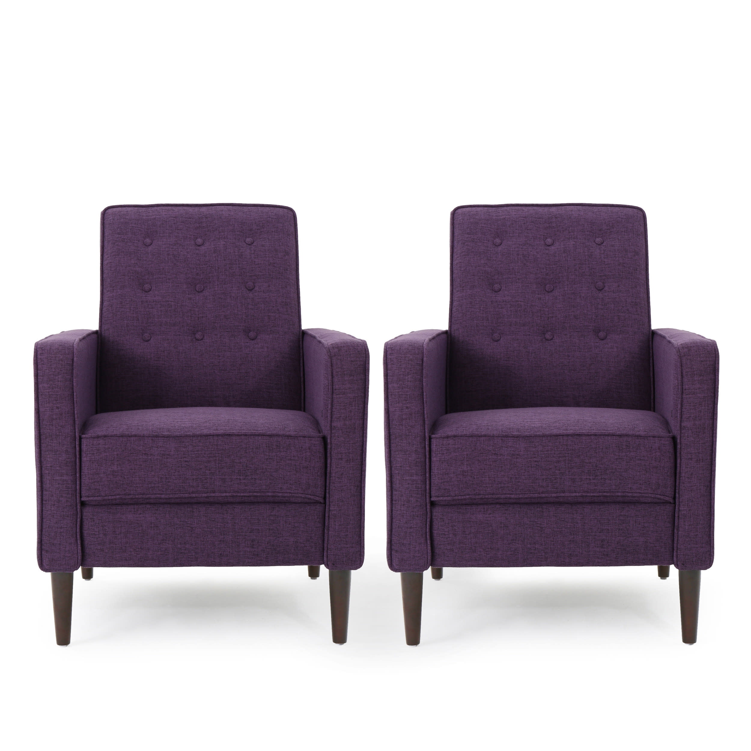 Mason Mid Century Modern Tufted Pushback Recliners, Set of 2, Muted ...