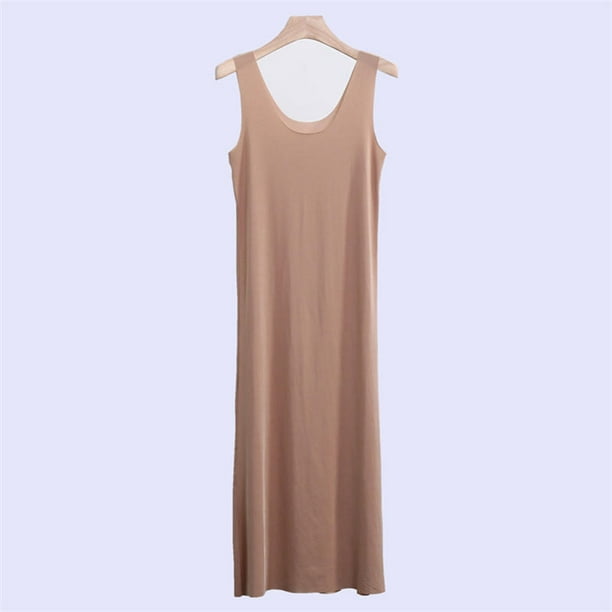 KUIZAP Lady Full Slips Under Dress Slip Anti-Static Tank Long Midi ...