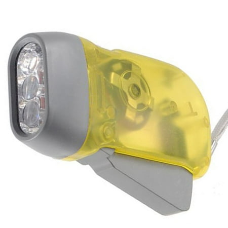 3 LED Hand Pressing Power Flashlight Transparent Hand Crank Torch ...
