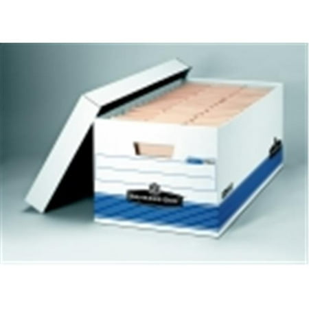 Legal Size File Storage Box With Lid, White And Blue, Pack Of 12 ...