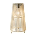 HBYJLZYG Natural Cane Wicker Solar Powered Floor Lamp, Hand-Woven, Dusk ...