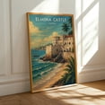 Affixzi Elmina Castle Poster, Modern Retro Travel Style, Teal and Sky ...