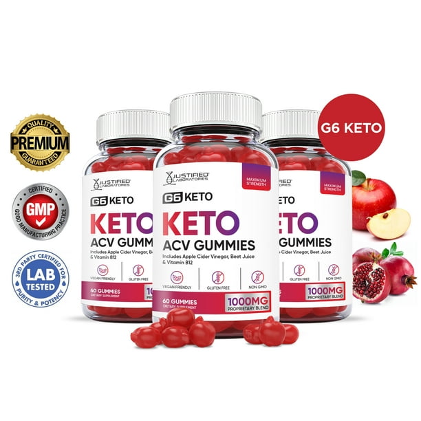 3 Pack G6 Keto Acv Gummies 1000mg Dietary Supplement 180 Gummys