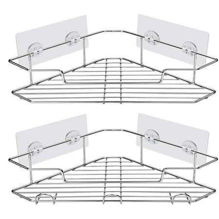 Adhesive room Corner Shower Shelf Corner Shower Caddy with Hooks ...