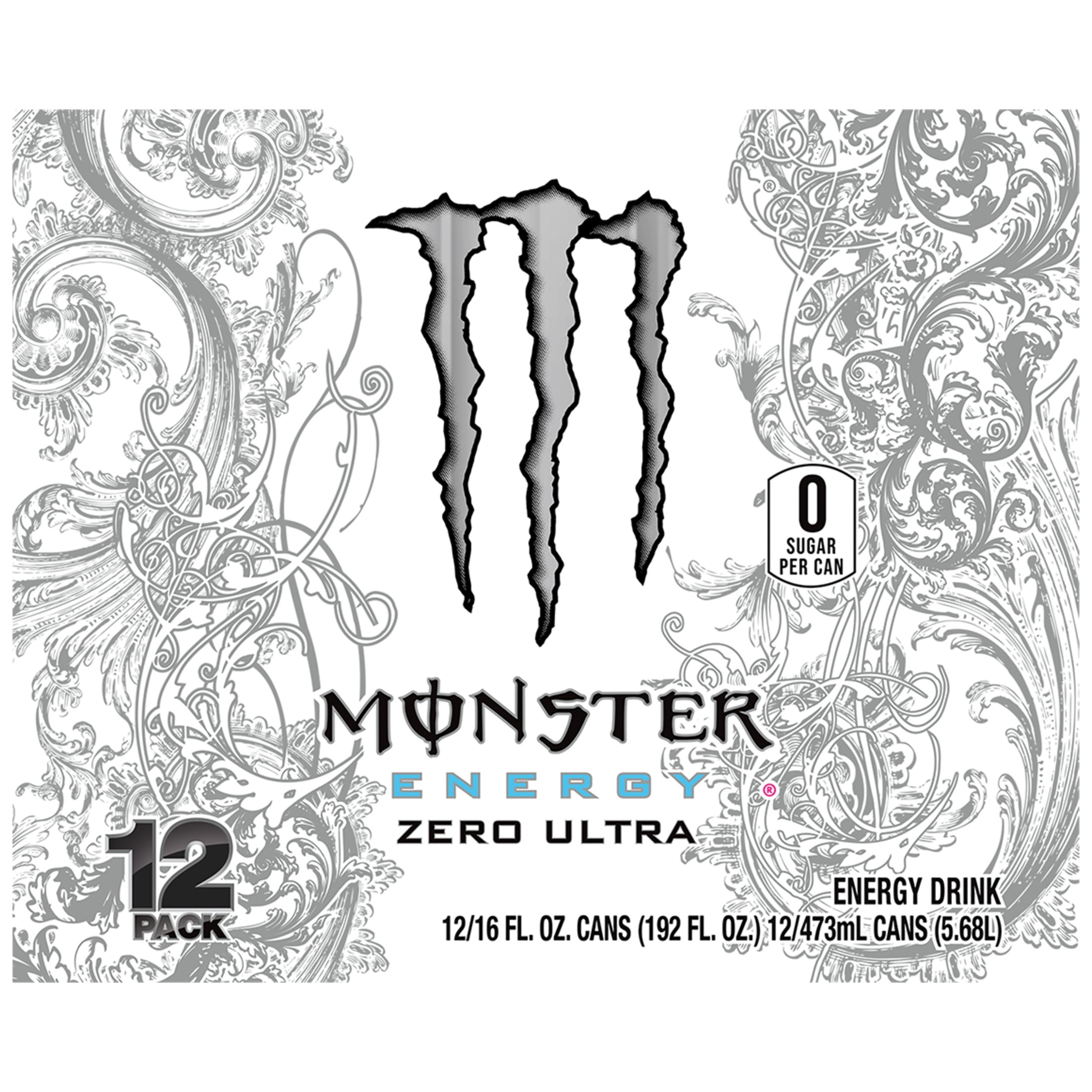 Buy Monster Energy Zero Ultra, Sugar Free Energy Drink, 16 fl oz, 12 ...