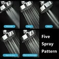 Iuhan High Pressure Shower Head, 4 Inch 5-Setting Rainfall Shower Spray ...