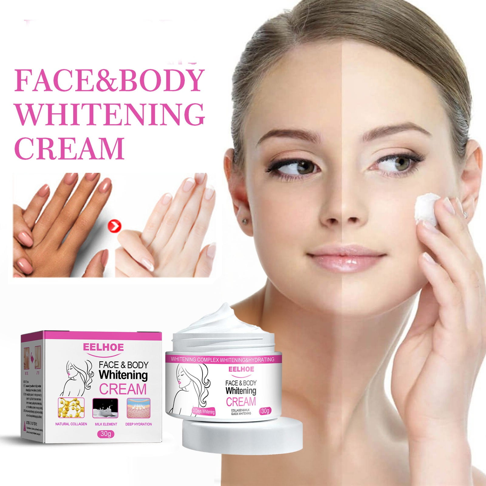 Pasta blanqueadora Xihbxyly crema blanqueadora corporal iluminadora de la piel aclarador de ...