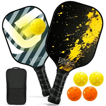 Eccomum Outdoor Portable Pickleball Rackets Set with 2 Rackets, 4 Balls ...