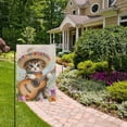Cat Guitar Garden Flag Double Sided 12 x 18/28 x 40 Inch Yard Flag Home ...