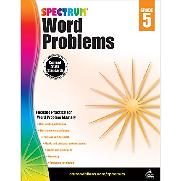 Spectrum 5th Grade Math Word Problems Math Workbook, Fractions ...