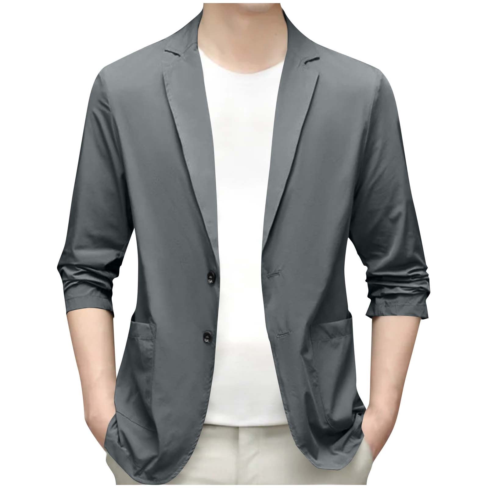 Click here for Wrkekc Mens Business Casual Blazer Solid Color 3/4... prices