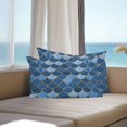 Blue Fish Scale Outdoor Pillow Covers 20x12 Inch Lumbar Pillow Covers ...