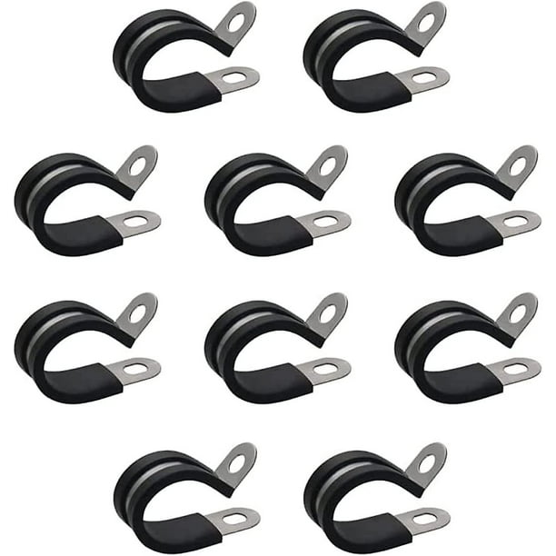 10 Pieces Of Pipe Clamps 18mm Stainless Steel With Rubber Insert ...
