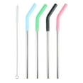 4PK Stainless Steel Straw With Cleaning Brush - Walmart.com