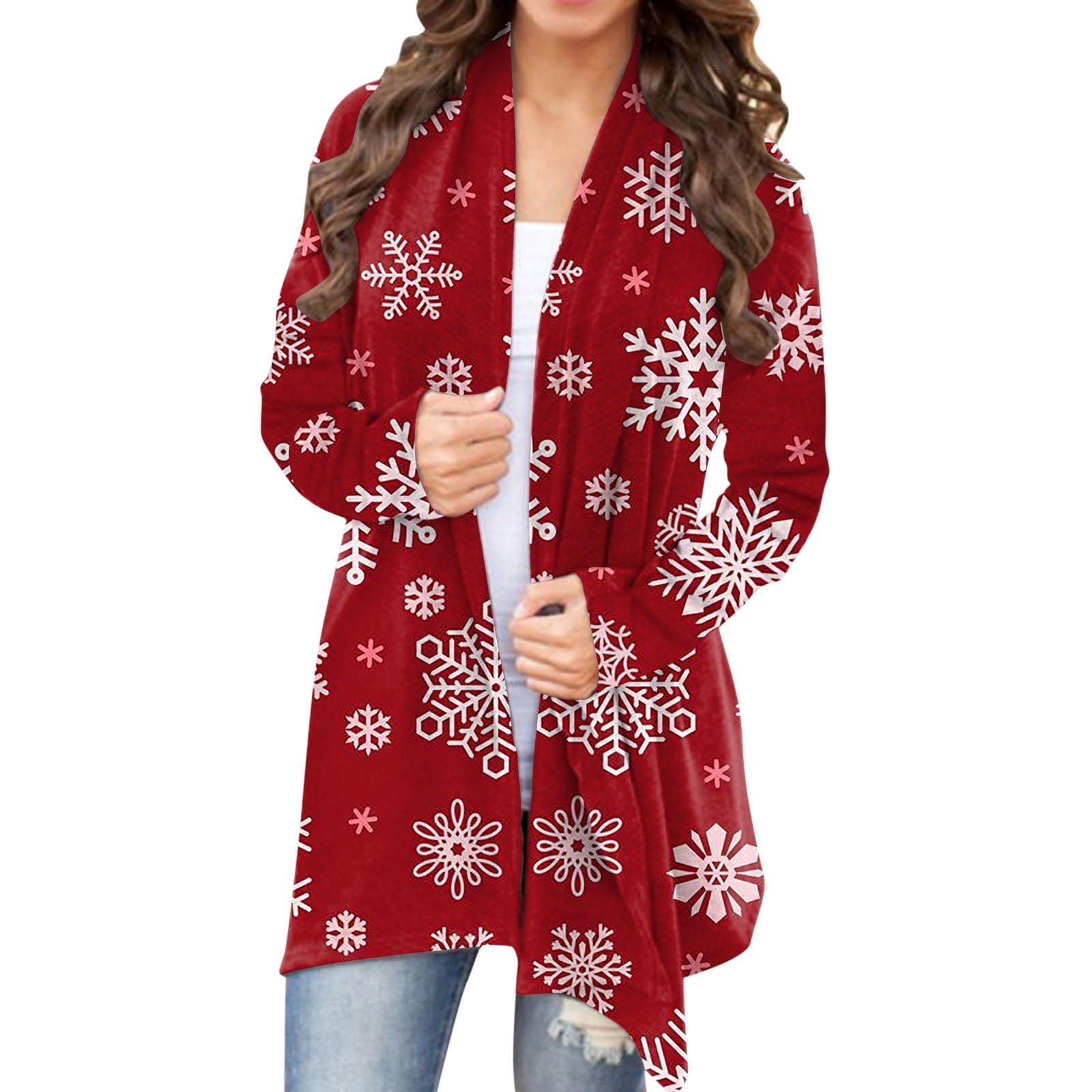 Click here for Linyuppp Fashionable Womens Christmas Print Open F... prices