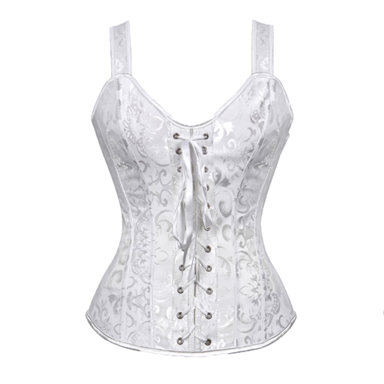 Jggspwm Womens Victorian Sexy Strap Lace Up Corsets And Bustiers Top