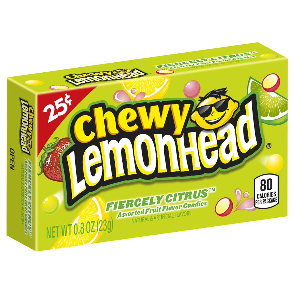 Chewy Lemonhead, Fiercely Citrus Candy, 0.8 Oz., (Box of 24) - Walmart ...