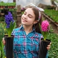 100 Pcs Tall Tree Pot Plastic Deep Plant Nursery Pots Black Seedling ...