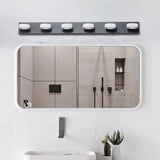Noaman 45" Modern 6-Light LED Vanity Light, Sleek Black Bathroom Wall ...