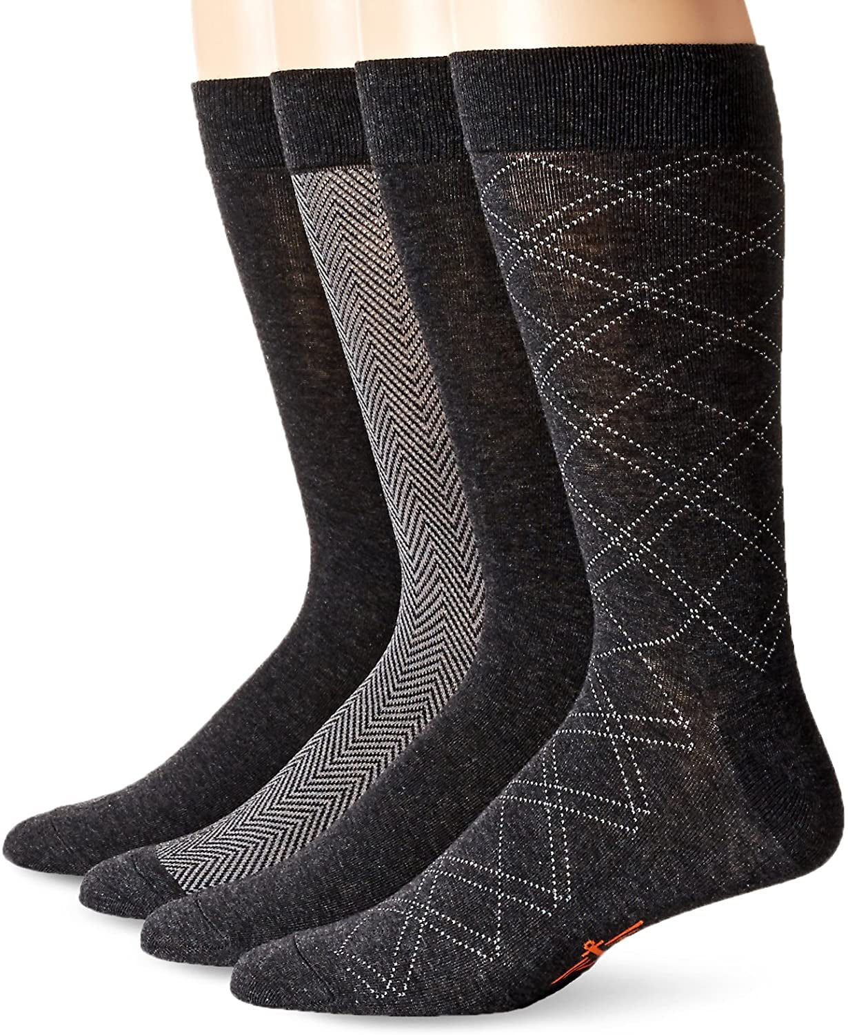 Dockers Men's Herringbone Dress Socks, Charcoal, 4 Pair - Walmart.com