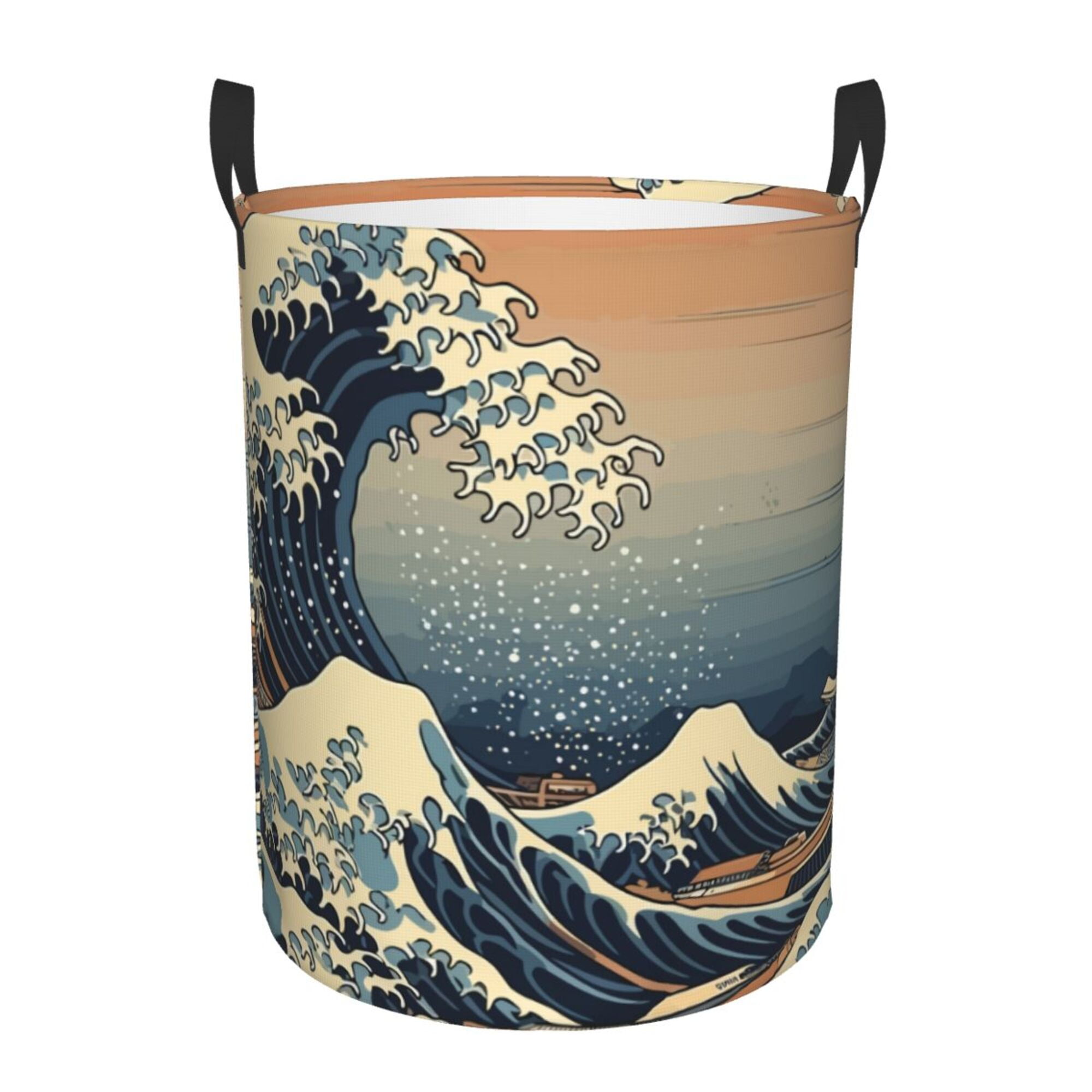 TEQUAN Waterproof Laundry Hampers, Japanese Kanagawa Great Waves ...