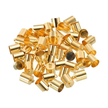 100Pcs Cord End Caps 4.1mm End Cap Barrel Beads Kumihimo End Caps Brass ...
