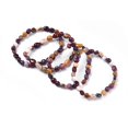 10pc Natural Mixed Gemstone Bead Stretch Bracelets Tumbled Stone Inner ...