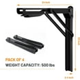 24inch Folding Shelf Brackets Garage Heavy Duty Steel Max Load 500lb ...